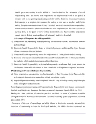 Corporate social respobsibility:Is it positive or negative ...