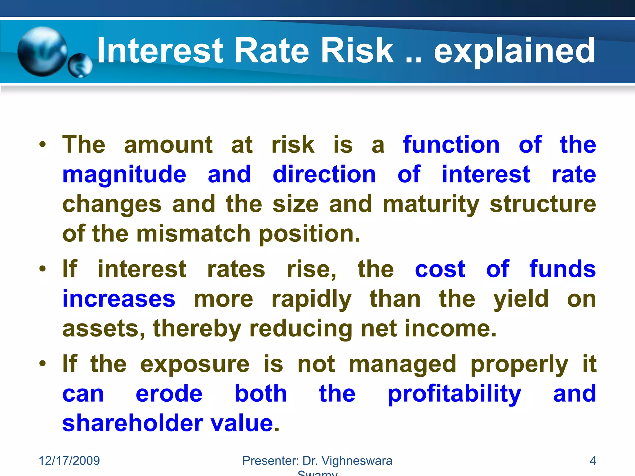 INTEREST RATE RISK MANAGEMENT IN BANKS | PDF