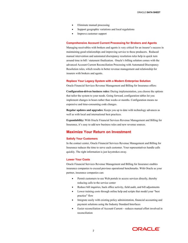 Oracle Revenue Management and Billing; ORMB para Actividades Bancarias ...