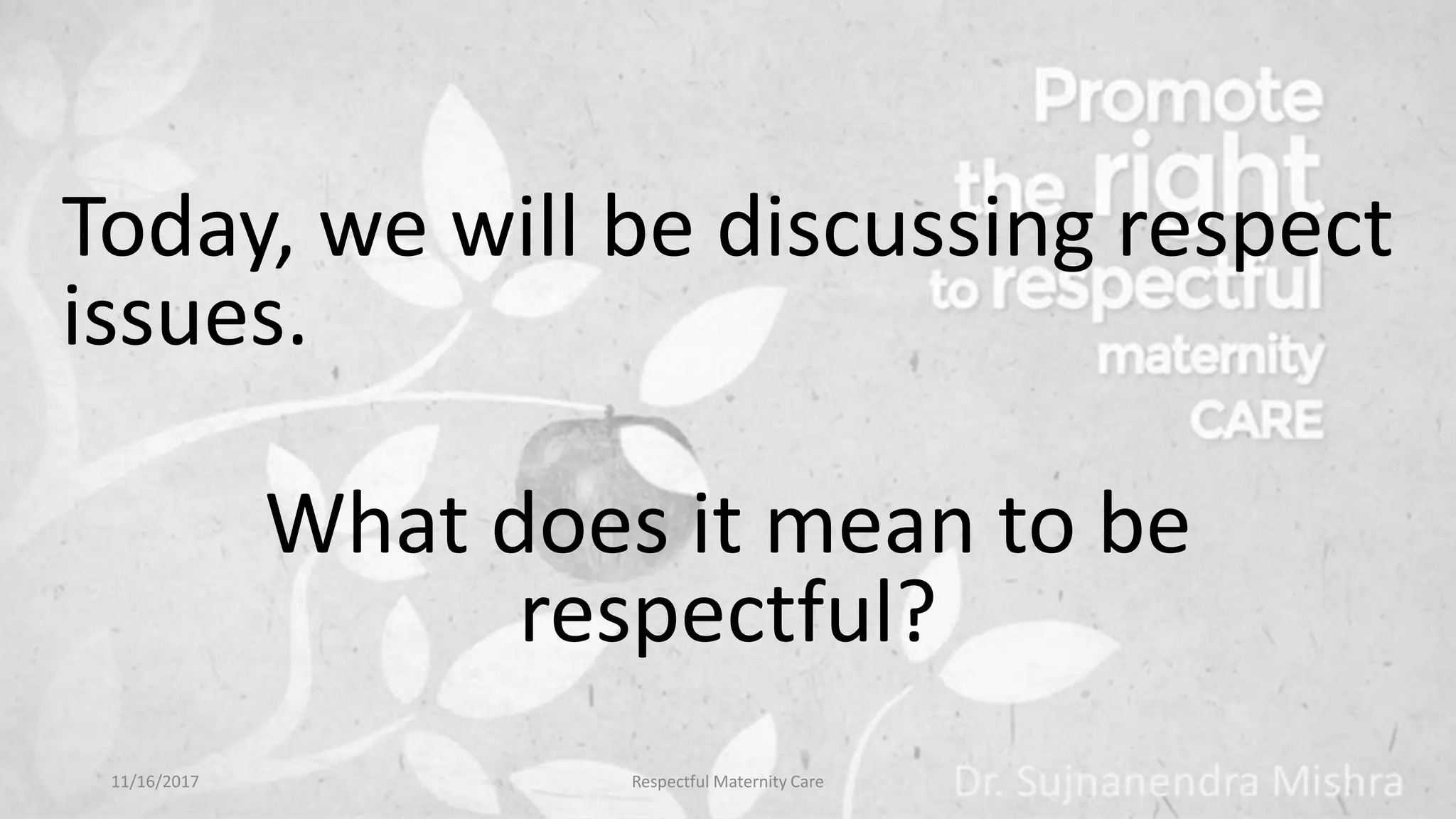 Respectful Maternity Care | PPTX