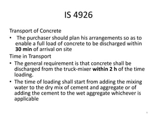 Ready mix concrete | PPTX