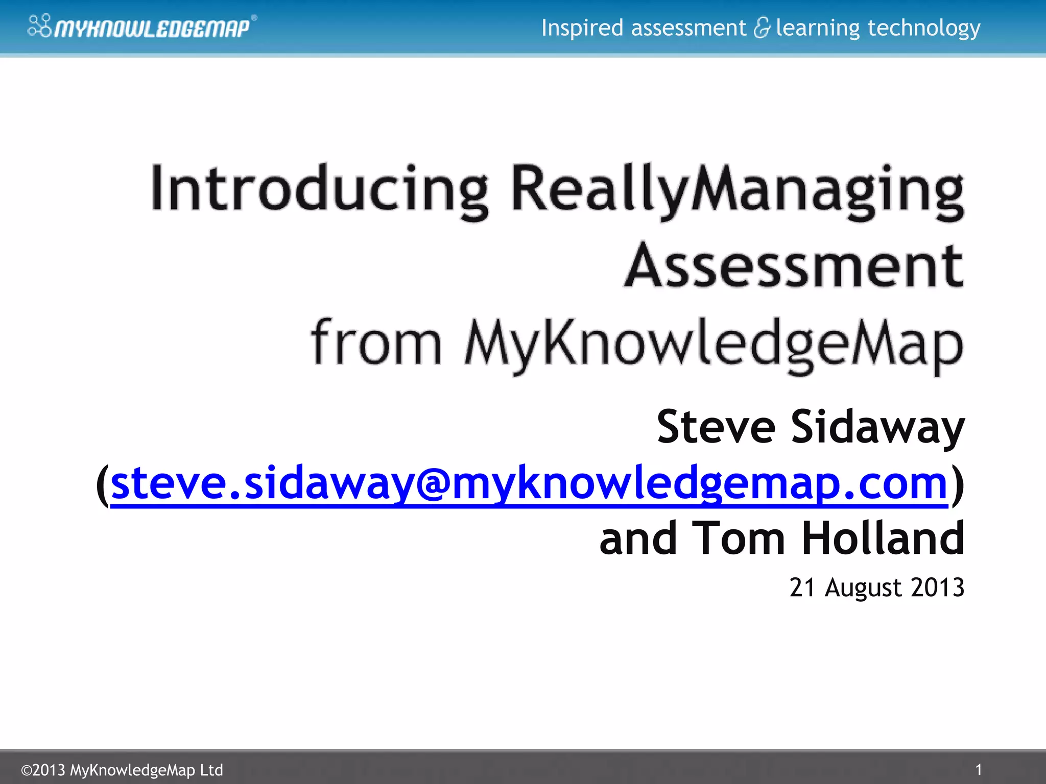 Introducing ReallyManaging Assessment | PPTX