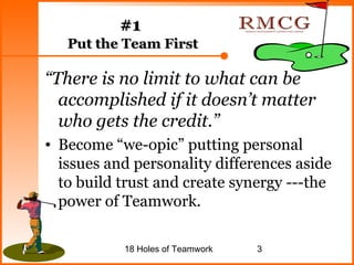 18 Hole Teamwork Course | PPT