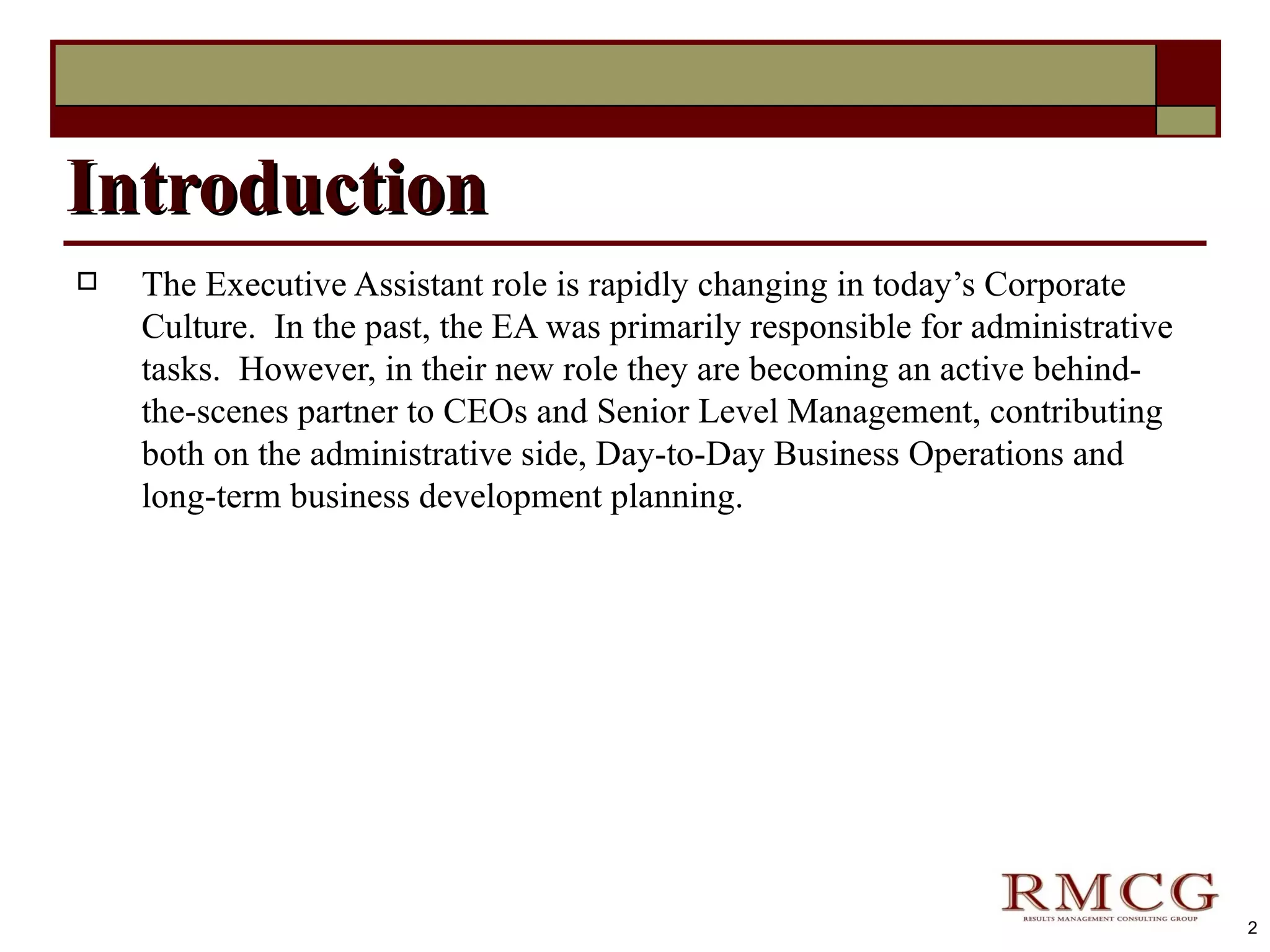 Exceptional Executive Assistant | PPT