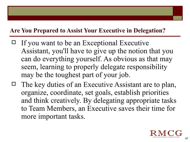 Exceptional Executive Assistant | PPT