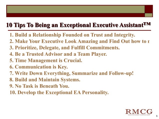Exceptional Executive Assistant | PPT