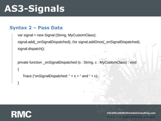 RMC Intro to AS3-Signals for Flash And Flex | PDF