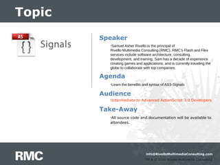 RMC Intro to AS3-Signals for Flash And Flex | PDF