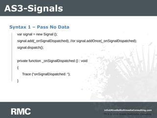 RMC Intro to AS3-Signals for Flash And Flex | PDF