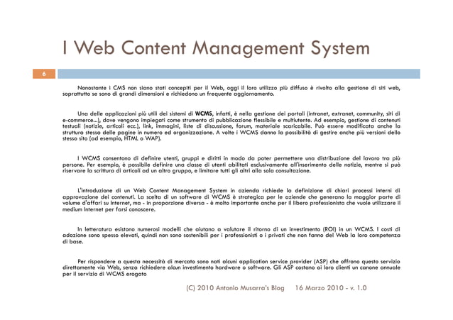 Introduzione ai sistemi di Content Management System (CMS) | PDF