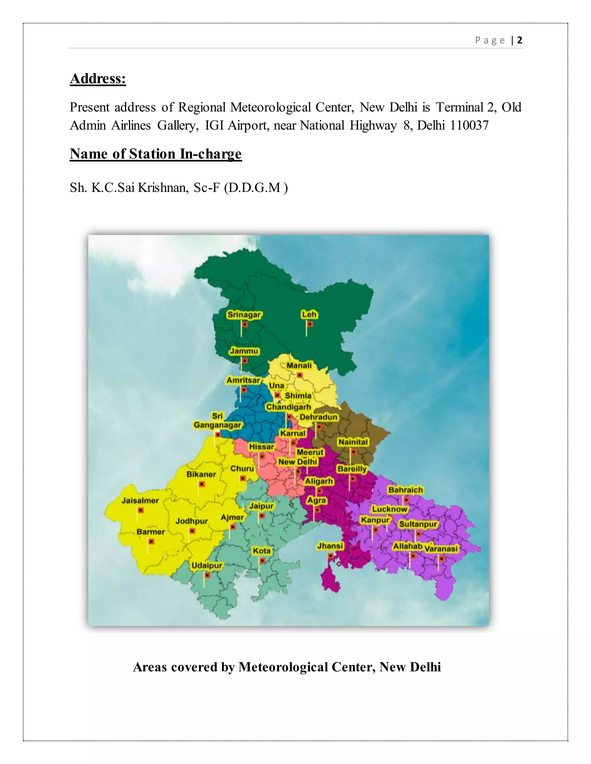 Regional meteorological center New Delhi | DOCX