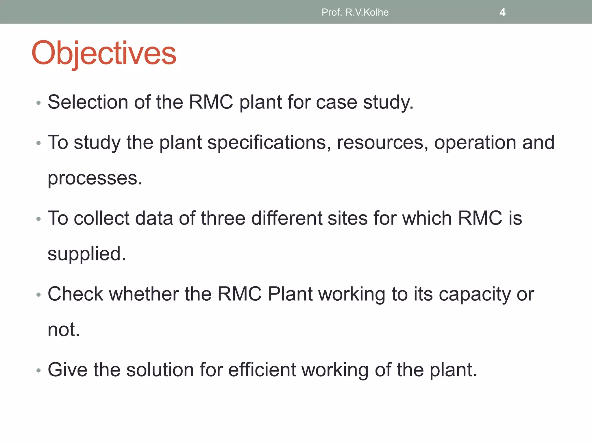 Ready Mix Concrete (RMC) Production Efficiency | PDF