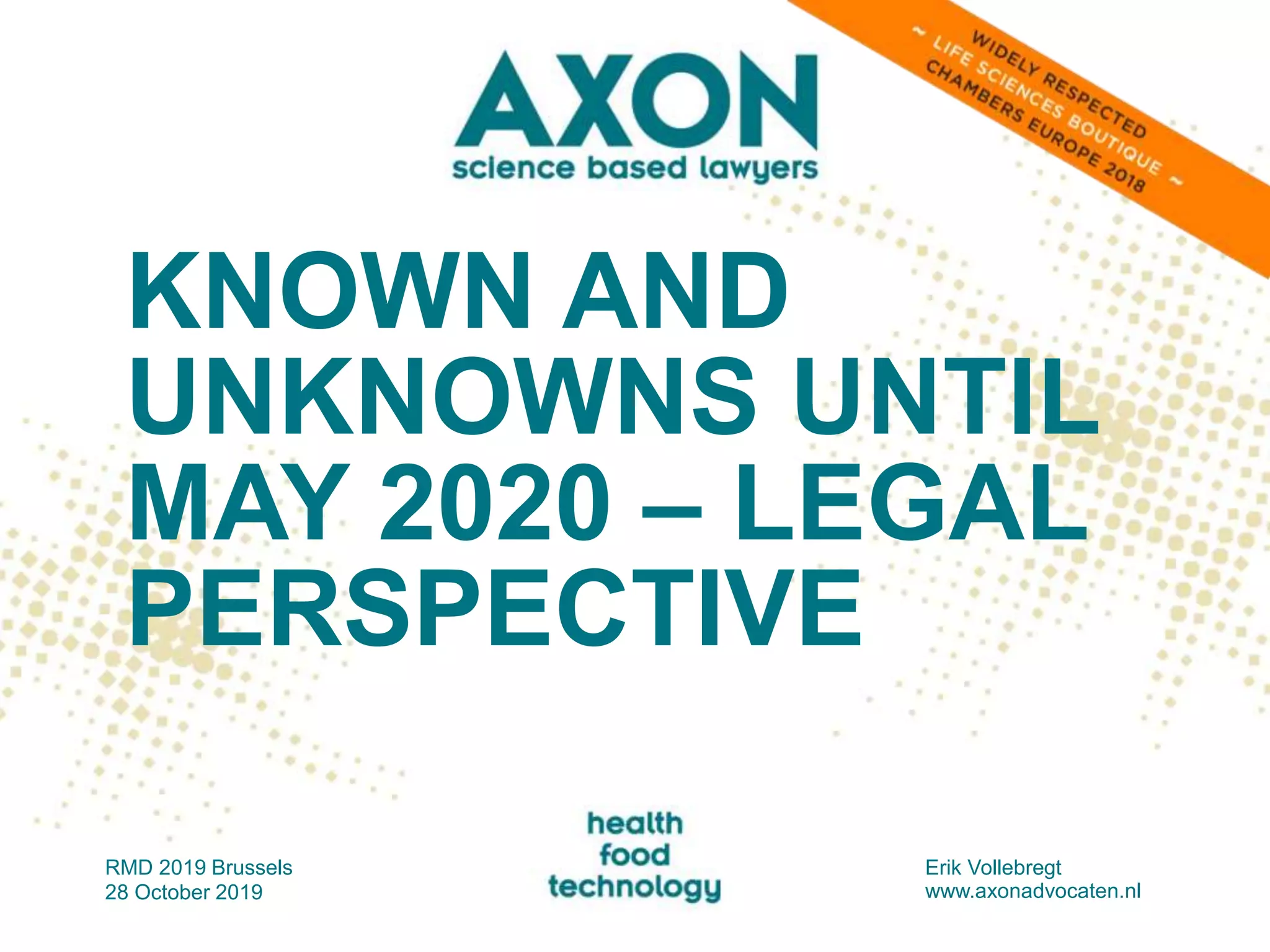 Legal aspects of the new EU Medical Devices Regulation - known and ...