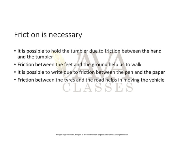 NCERT Solutions friction class 8 notes pdf | PDF
