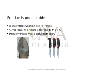 NCERT Solutions friction class 8 notes pdf | PDF