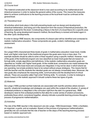 Rme realistic-mathematics-education-literature-review | PDF