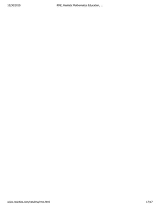 Rme realistic-mathematics-education-literature-review | PDF