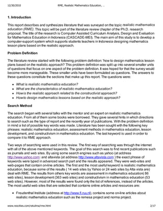 Rme realistic-mathematics-education-literature-review | PDF