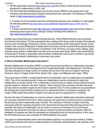 Rme realistic-mathematics-education-literature-review | PDF