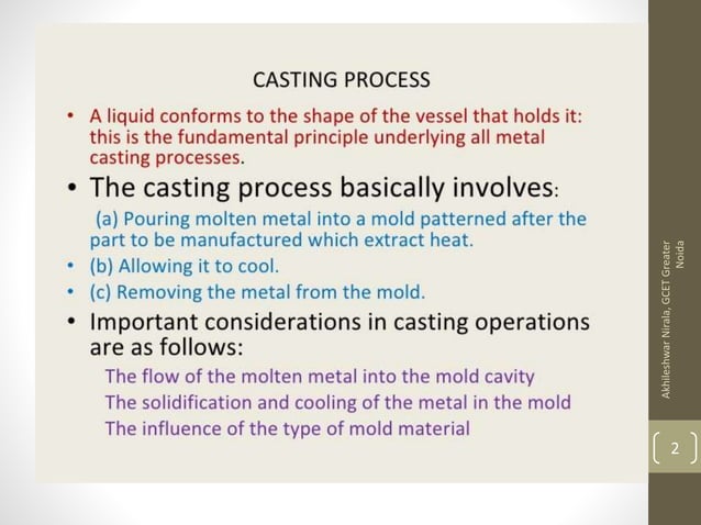 Casting of the metals | PPTX