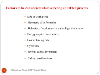 Powder Metallurgy, HERF and Plastic formation and Their Welding | PPTX