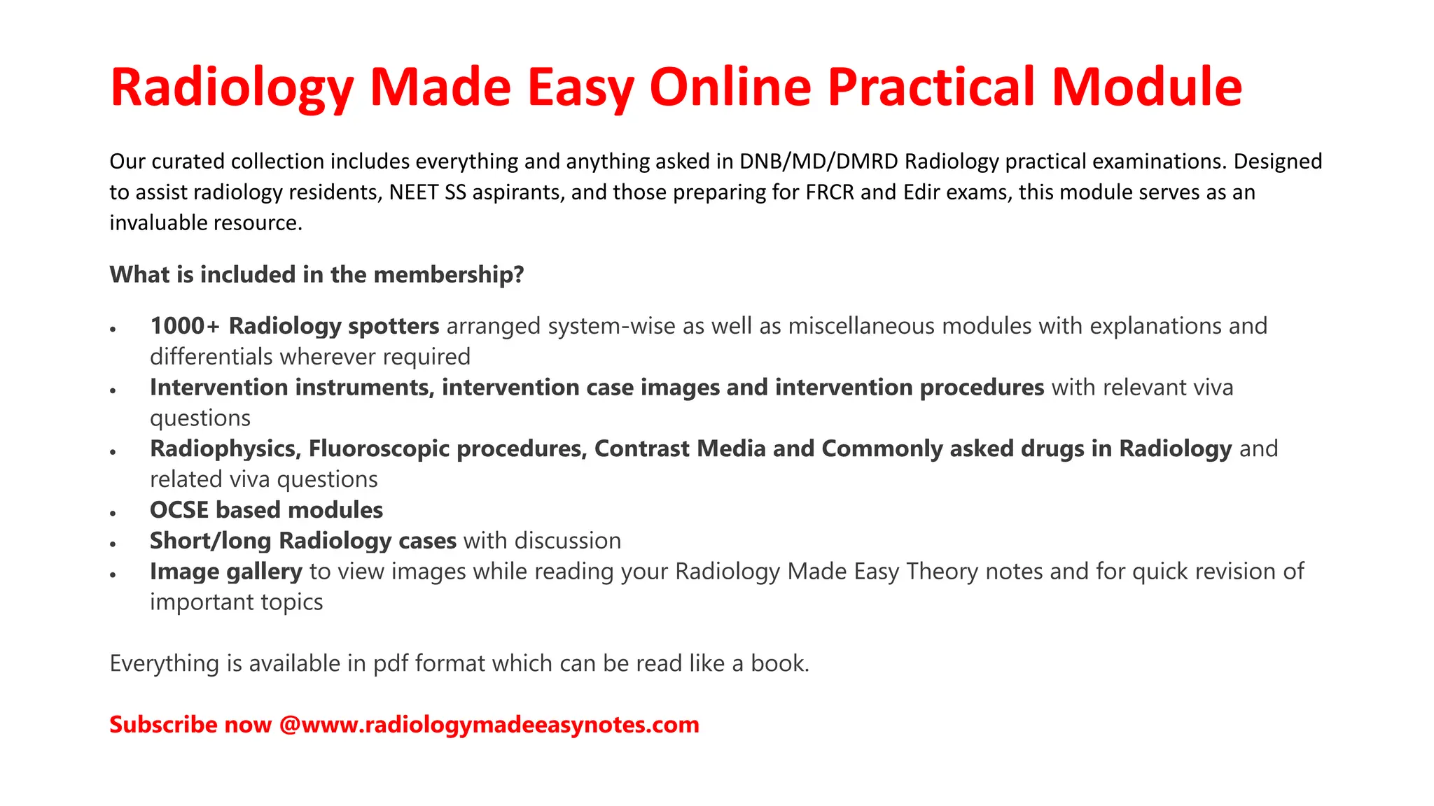 RADIOLOGY MADE EASY ONLINE PRACTICAL MODULE.pptx