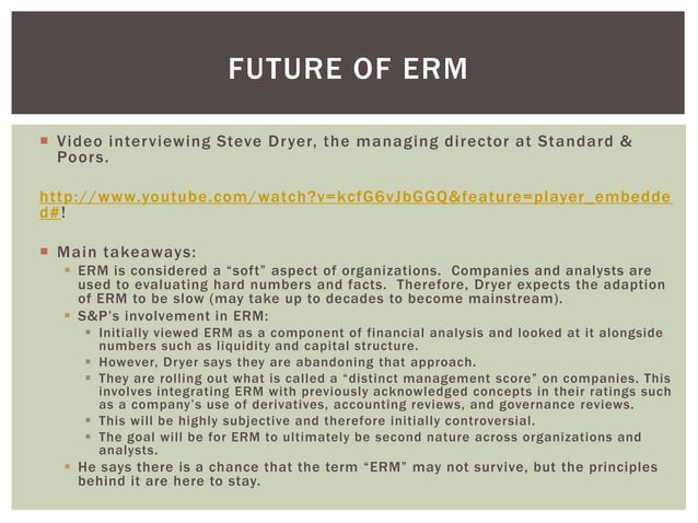 Risk Management ERM Presentation | PPTX | Stocks and Bonds | Personal ...