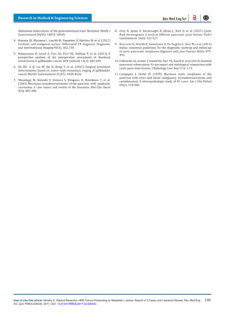 Radical Resection HPB Tumors Presenting as Metastatic Lesions: Report ...