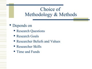 METHODS FOR RESEARCH | PPT