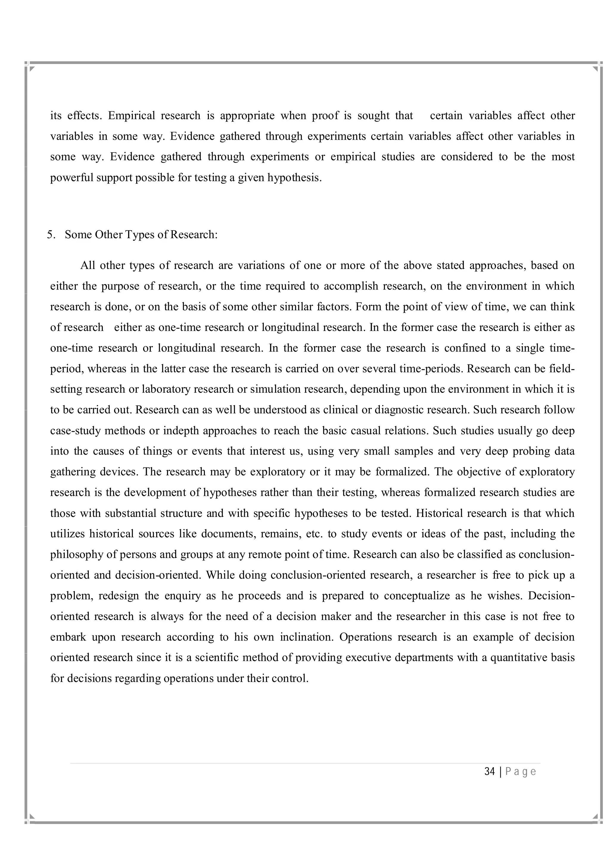 Project Report on Research Methodology | PDF