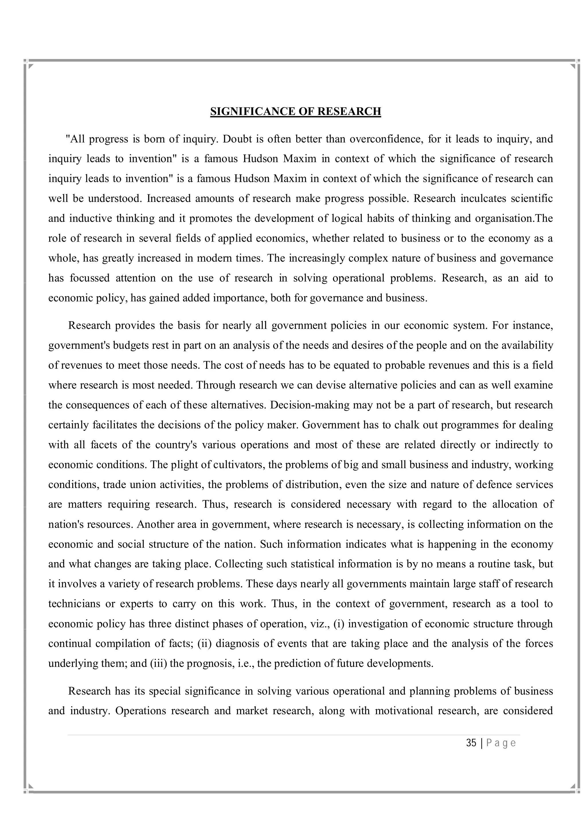 Project Report on Research Methodology | PDF