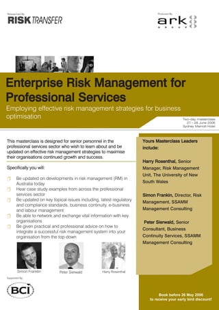 Risk Management For Professional Services | PDF | Management Consulting ...