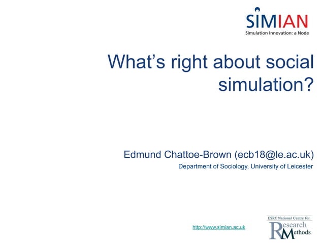 What's Right About Social Simulation? | PPT