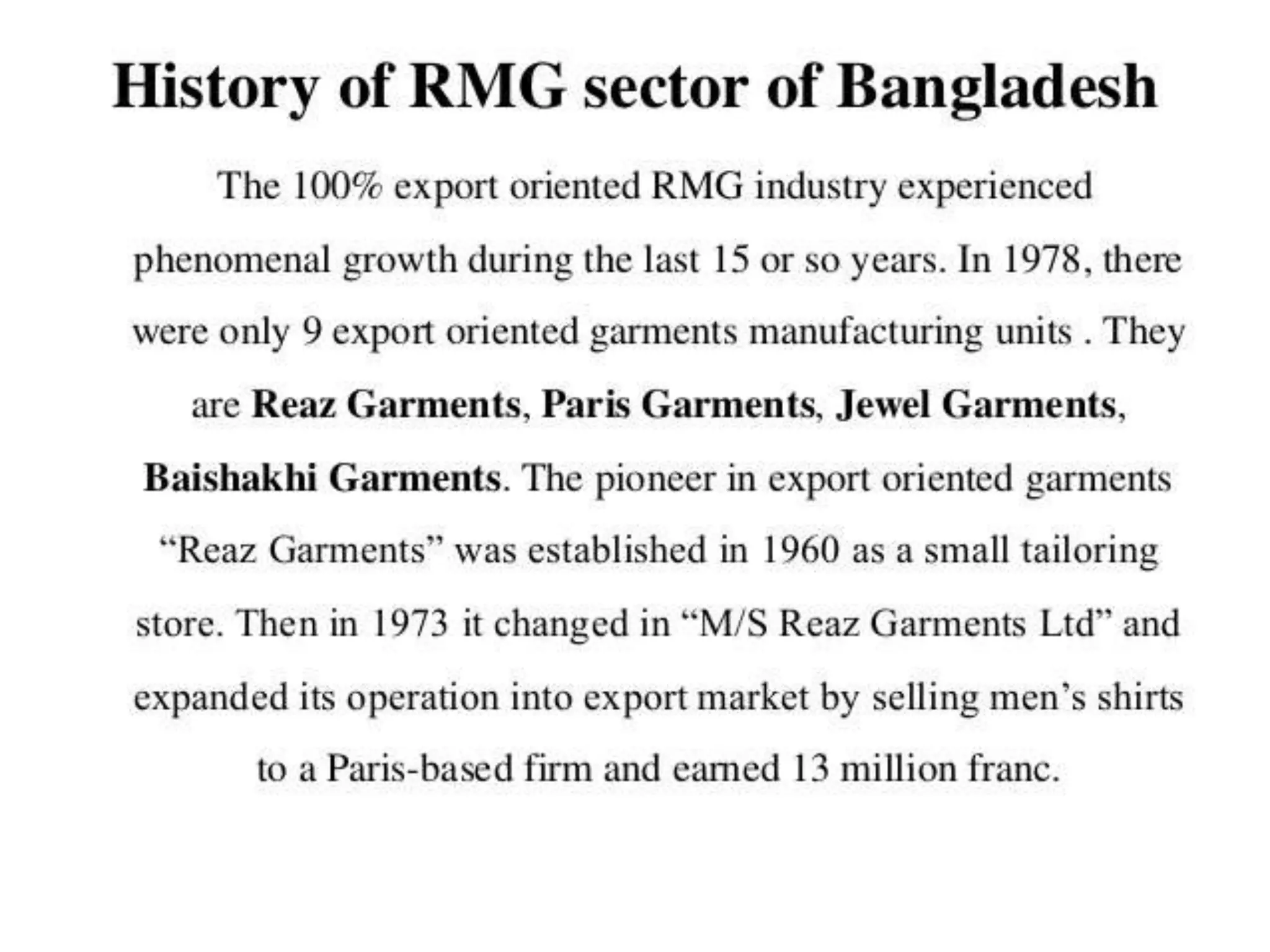 Problems and Prospect of RMG Sector in Bangladesh | PPTX