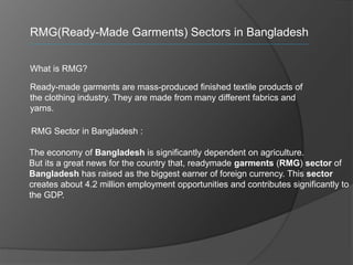RMG Sectors In bangladesh | PPTX