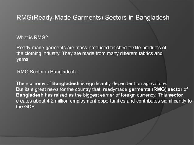 RMG Sectors In bangladesh | PPTX