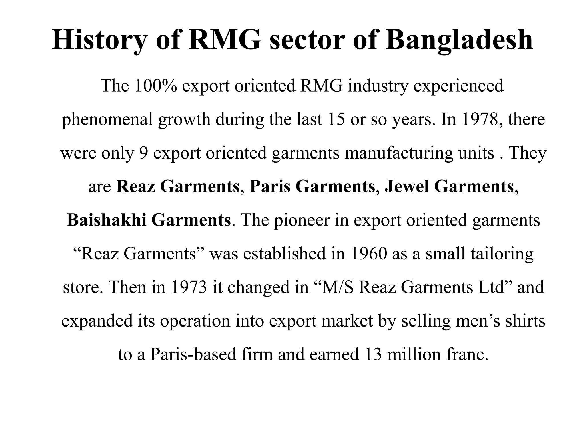Rmg sector of bangladesh | PPTX