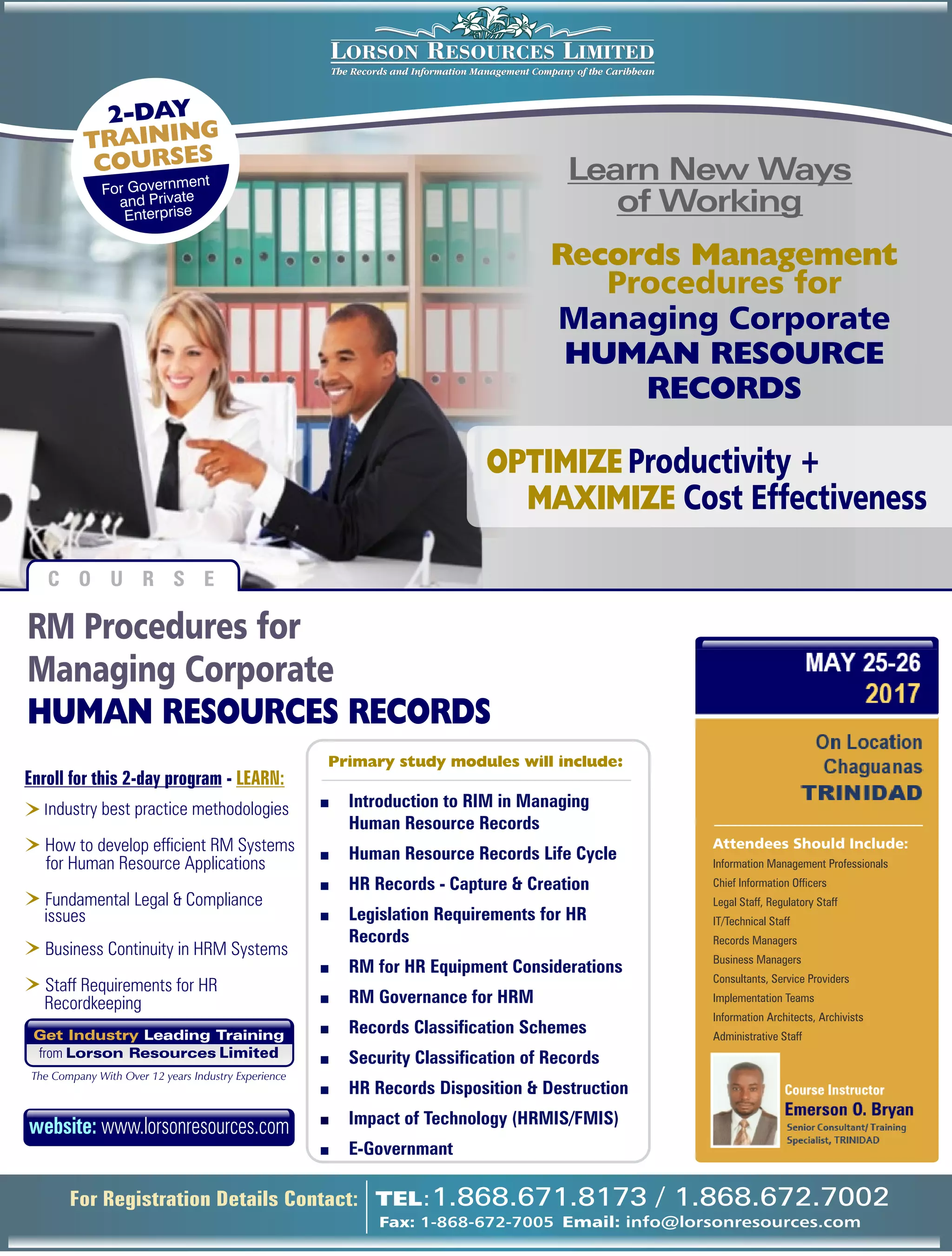 Course Outline - Records Management Procedures for Managing Corporate ...