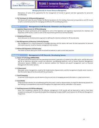 Course Outline - Records Management Procedures for Managing Corporate ...