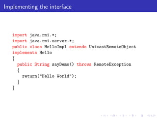Remote Method Invocation | PDF