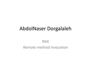 Remote method invocation (RMI) | PPTX