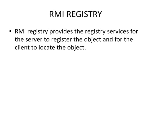 Rmi architecture | PPTX | Programming Languages | Computing