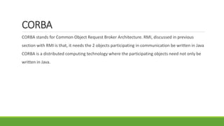 Rmi, corba and java beans | PPTX