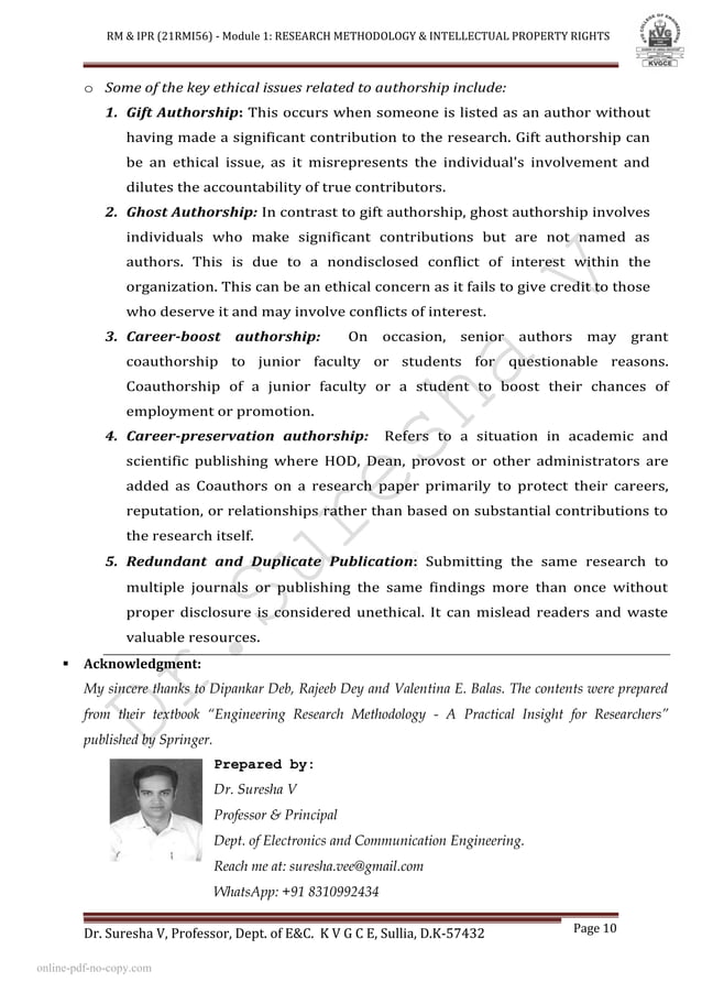 RM&IPR-21RMI56 - Module 1- by Dr. Suresha Vdf | PDF | Science
