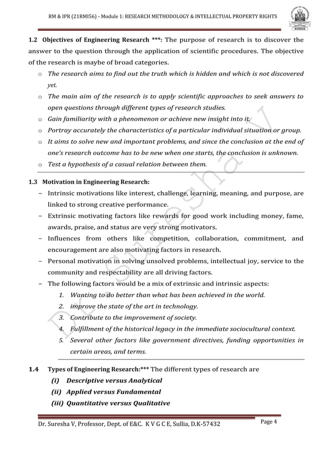 RM&IPR-21RMI56 - Module 1- by Dr. Suresha Vdf | PDF | Science
