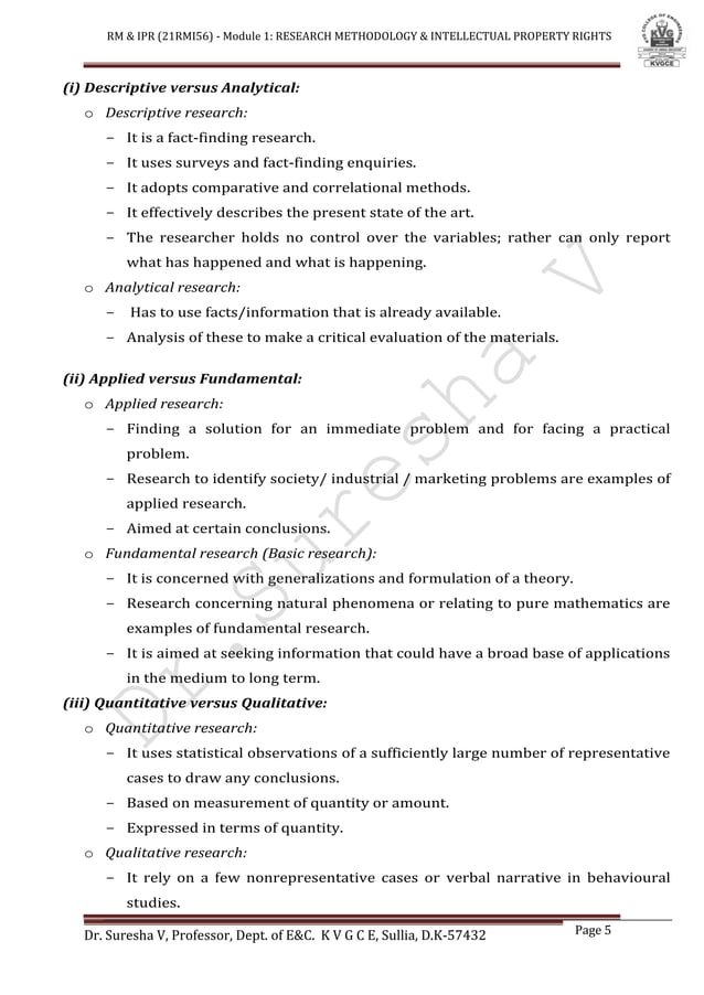 RM&IPR-21RMI56 - Module 1- by Dr. Suresha Vdf | PDF | Science