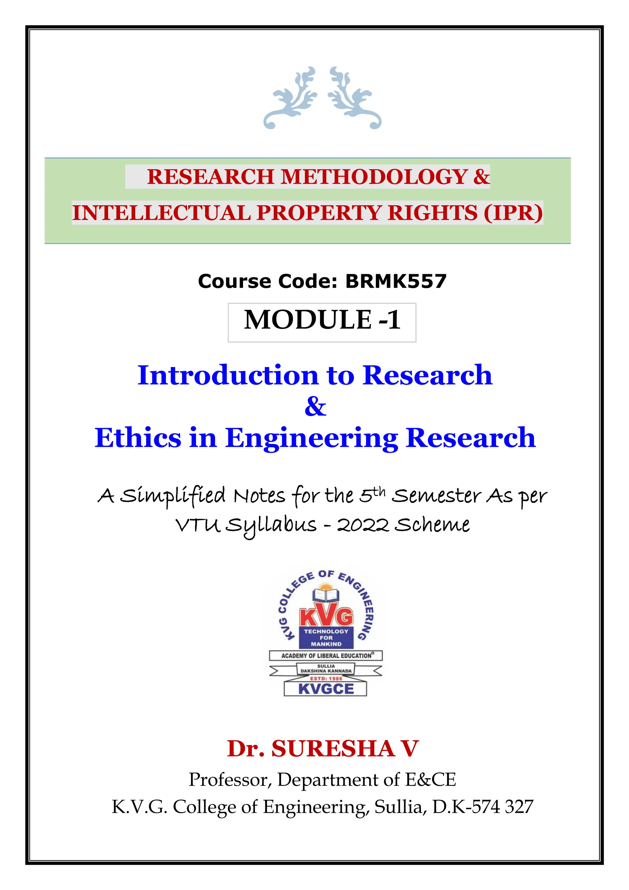 RM & IPR-BRMK557- Module 1 final - 2024-25 by Dr.Suresha V.pdf