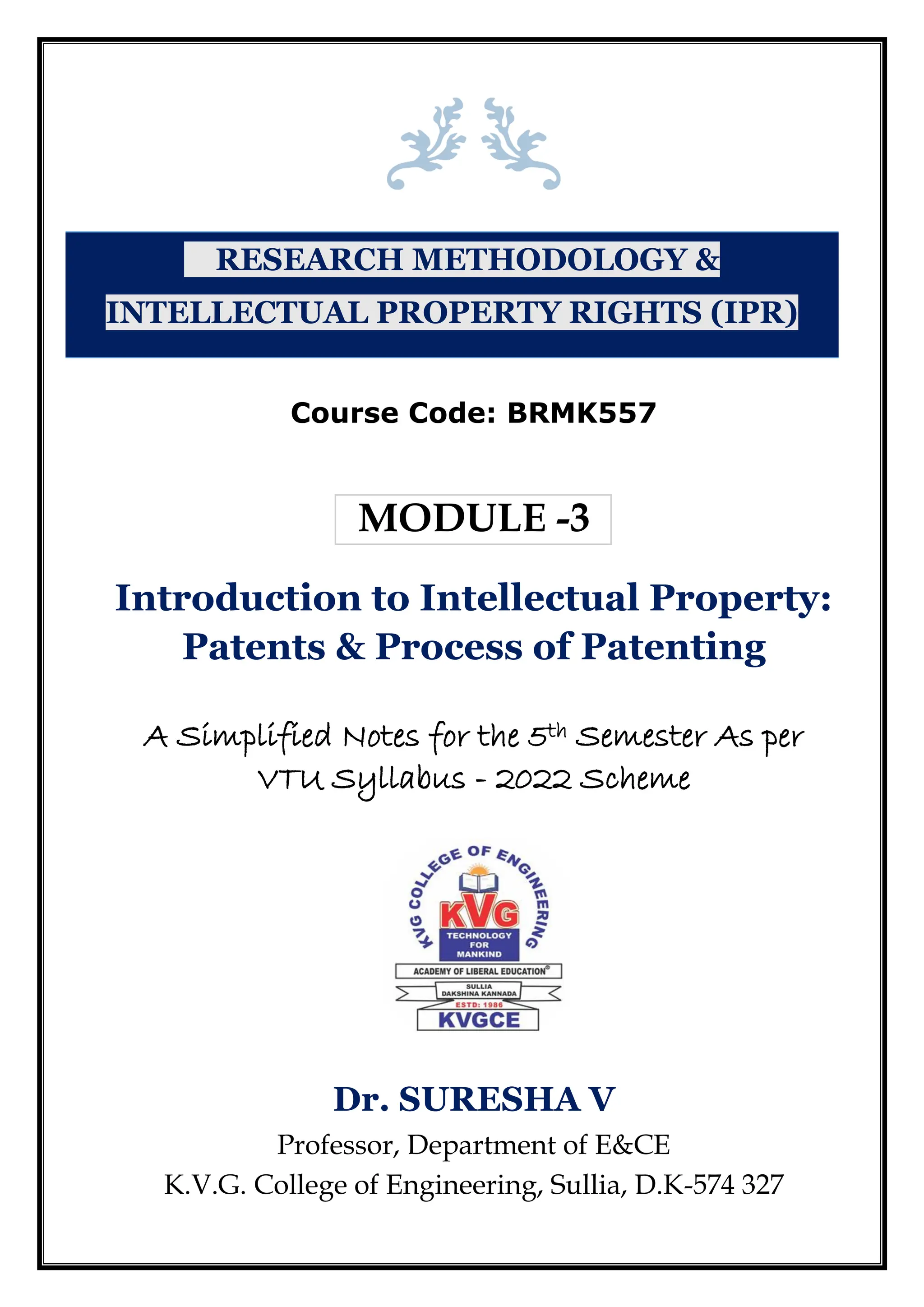 RM & IPR-BRMK557- Module 3-final by Dr.Suresha V.pdf