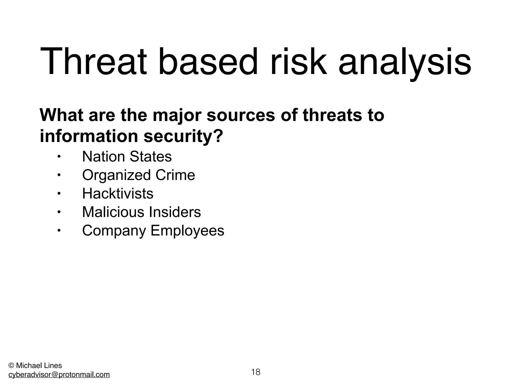 Threat Based Risk Assessment | PDF