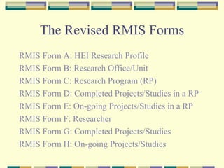 CHED RMIS Orientation | PPT | Business and Finance